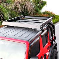 China Aluminum Alloy Roof Rack Tray Platform with Perimeter Guard for Jeep Wrangler JL JK 1455x1425mm for sale