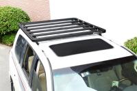 China Toyota LC200 Flat Roof Rack Lightweight Aluminum Alloy Tray 1500x1200mm Backbone Mounting for sale