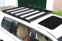 China Toyota LC200 Flat Roof Rack Lightweight Aluminum Alloy Tray 1500x1200mm Backbone Mounting for sale