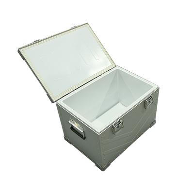 China Aluminum Alloy Insulation Camping Box 38L 8.5kg Geometric Pattern Car Kitchen Storage for sale