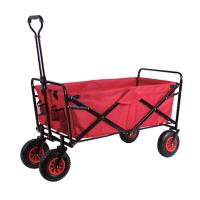 China Folding Camping Wagon Cart 220lb Capacity Heavy Duty Utility Wagon with 360° Rotating Wheels for sale