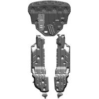 China Jeep Commander Skid Plate Set 4x4 Engine Transmission Underbody Armor 3pcs Aluminum Alloy 4.0mm for sale