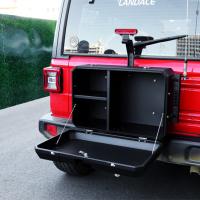 China Jeep JL Wrangler Rear Door Storage Box Aluminum Alloy Black Powder Coated for Off-Road for sale
