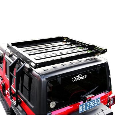 China Jeep Wrangler Rubicon Roof Rack Basket 1455x1425mm Heavy Duty Powder Coated Aluminum Alloy 300kg Capacity for sale