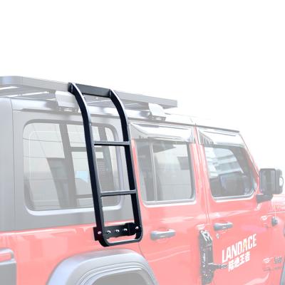 China Direct Side Ladder Roof Rack Platform for Jeep Wrangler JL Custom Black Powder Coating for sale
