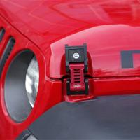 China Aluminum Alloy Hood Latches Lock for Jeep Wrangler JK JL 2007-2024 Off-road Vehicle Black Red for sale