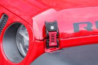 China Jeep Wrangler JL JK Alloy Aluminum Hood Lock Cover Latch with Key 0.35kg Set for sale