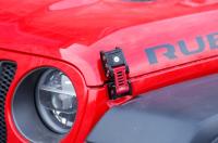 China Jeep Wrangler JL JK Alloy Aluminum Hood Lock Cover Latch with Key 0.35kg Set for sale