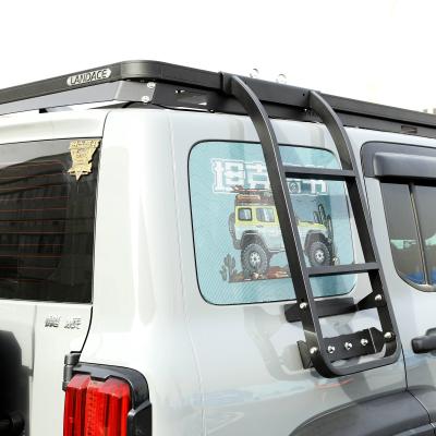 China Jeep Wrangler Side Ladder Retrofit Kit 833x400x261mm Black Steel for 2013-2017 for sale