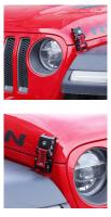 China Customized Aluminum Alloy Hood Latches Kit for Jeep Wrangler JK 440x240x80mm for sale