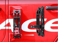 China Jeep Wrangler Black Anodized Aluminum Foot Rest Pegs 330mm Easy Install Climbing Door Step for sale