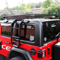 China High Load Capacity Jeep Wrangler Roof Rack Basket with Integrated Ladder 400kg Capacity for sale