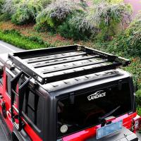 China High Load Capacity Jeep Wrangler Roof Rack Basket with Integrated Ladder 400kg Capacity for sale