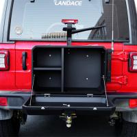 China Jeep Wrangler JL JK Rear Door Outside Storage Box 700x450x317mm Aluminum Alloy for sale