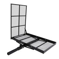 China Customized Logo Black Folding Hitch-mounted Basket-style Cargo Carrier for Heavy-duty for sale