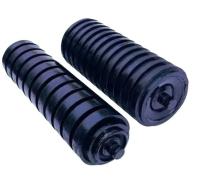 China Mining Belt Conveyor Rubber Impact Idler Roller – Shock Absorbing for sale