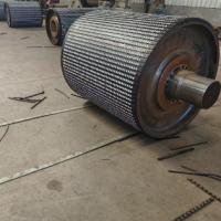 China Ceramic Lagged Conveyor Belt Drive Pulley Anti Slip Wear Resistant For Mining Systems for sale