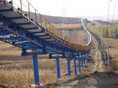 China High-Capacity Overland Conveyor System for Long-Distance Curved Material Transport for sale