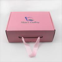 China Cmyk Printing Custom Paper Shopping Bags Cardboard Pink Shoe Boxes With Ribbon for sale