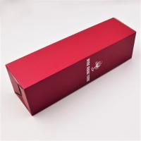 China Eco Friendly Wine Bottle Gift Box Foldable Red Luxury Paper Board for sale