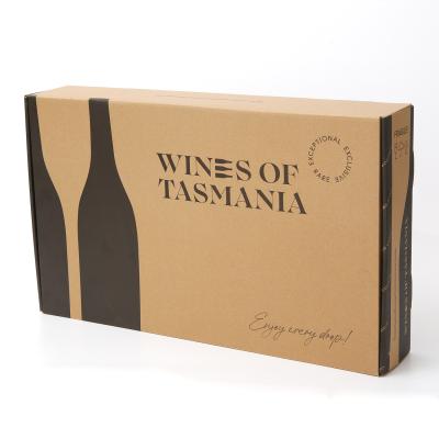 China Corrugated Paper Red Wine Bottle Gift Box Luxury Aesthetic 6 Bottle No Printing for sale