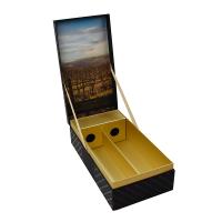 China Luxury Gifts Preferred 2 Bottles Wine Packaging Box High End Atmosphere for sale