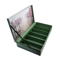 China Green Customizable 6 Bottles Cardboard Wine Gift Box Matte Lamination for sale