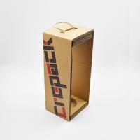 China Corrugated Paper Simple Red Wine Box With Portable Rope Rigid Gift Boxes for sale