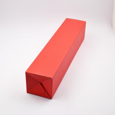 China Custom Red Single Bottle Gift Box For Champagne Smooth Surface for sale