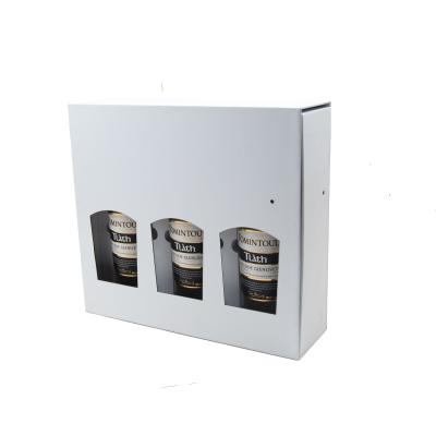 China Recyclable Kraft Paper Customizable 3 Bottle Wine Gift Boxes Corrugated Cardboard for sale
