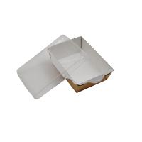 China Custom Eco-Friendly Disposable Kraft Chicken Lunch Paper Box For Hot Food And Fruits for sale
