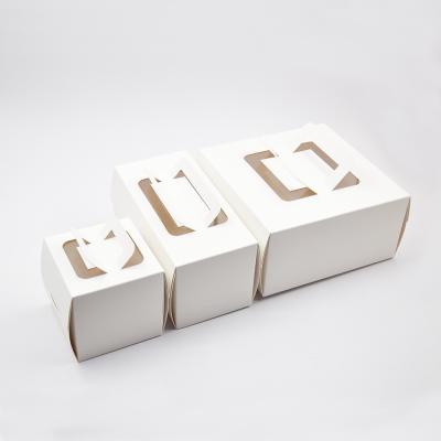 China Customization White Wedding Birthday Party Cake Cookie Box With Window Handle Food Trade for sale