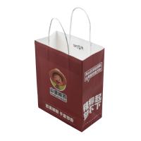 China Recycled Kraft Paper Bags For Restaurant Takeout Shopping With Handle Custom Printed for sale