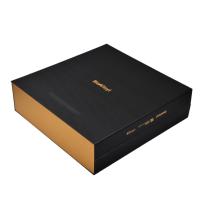 China Custom Luxury Black Single Bottle Magnetic Wine Packaging Box With Accessories Set for sale