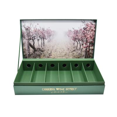 China Luxury 6 Pack Wine Gift Boxes Packaging With Custom Logo Lid Packaging Cardboard for sale