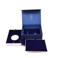 China Premium Luxury Blue Matte Rigid Cardboard Magnetic Closure Gift Box with Foam Insert for sale