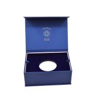 China Premium Luxury Blue Matte Rigid Cardboard Magnetic Closure Gift Box with Foam Insert for sale