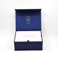 China Premium Luxury Blue Matte Rigid Cardboard Magnetic Closure Gift Box with Foam Insert for sale