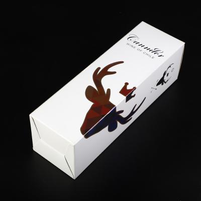 China Collapsible Cardboard Wine Gift Boxes  Single Bottle Crash Lock For Champagne Whisky Alcohol for sale