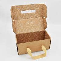 China White Kraft Corrugated Mailer Boxes Artpaper Collapsible Shoe Box With Carry Handle for sale