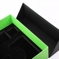China Double Door Luxury Gift Boxes Black Green Pu Leather Cardboard Customized Cutout Sponge for sale