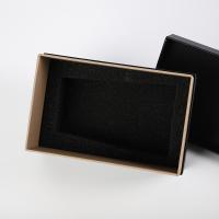 China rigid black base and lid gift box with enforcement tray inside and sponge insert in customized cutout for sale