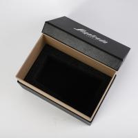 China rigid black base and lid gift box with enforcement tray inside and sponge insert in customized cutout for sale