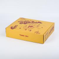 China Cardboard Packaging Corrugated Mailer Boxes Yellow pizza Delivery Box for sale