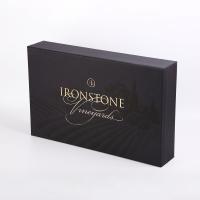 China Tailered Rigid Black Paper With Texture 6 Bottle Wine Packaging Box With Cardboard Insert for sale