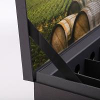 China Tailered Rigid Black Paper With Texture 6 Bottle Wine Packaging Box With Cardboard Insert for sale