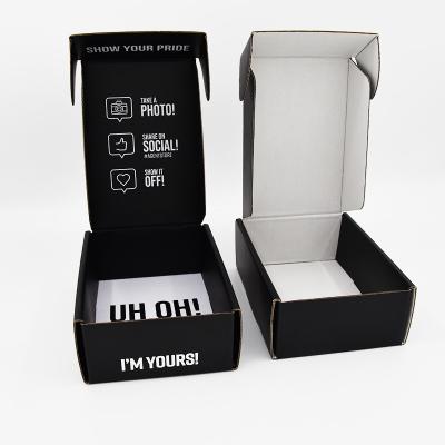 China Black Small 3 Ply Corrugated Mailer Boxes For Shipping Packaging Craft Gifts for sale