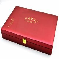 China Wooden Luxury Gift Boxes Small Hinged MDF Wrapped PU Leather for sale