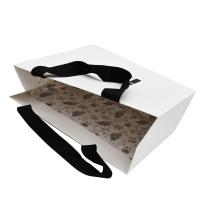 China Crepack Two Sides Eco Friendly 200gram C2S Luxury Paper Shopping Bag With Silk Ribbon Handle for sale