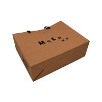 China Craft Paper Brown Custom Paper Shopping Bags With Ribbon Merchandise for sale
